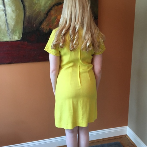 Dresses | Vintage Mod Yellow Linen Dress | Poshmark